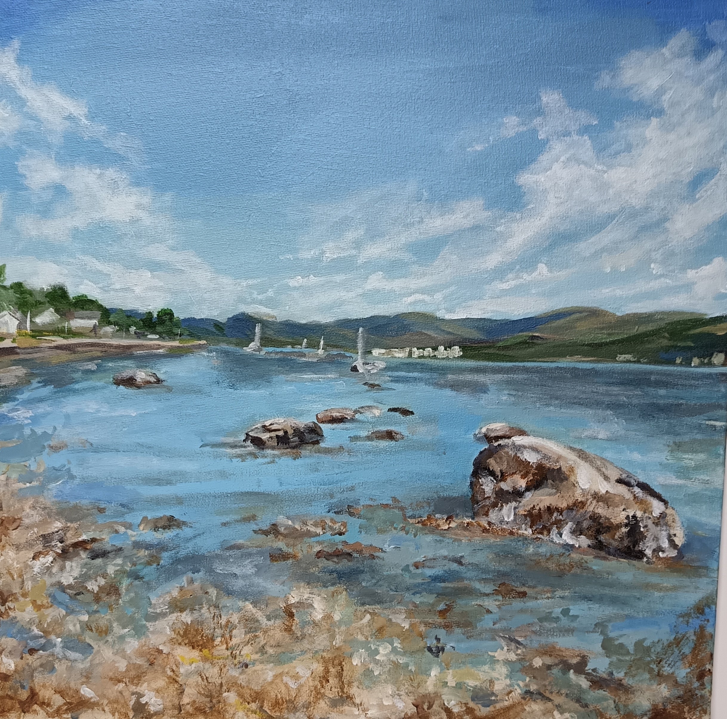 Original "View from Clynder" 16" x 16" – SRB Artist